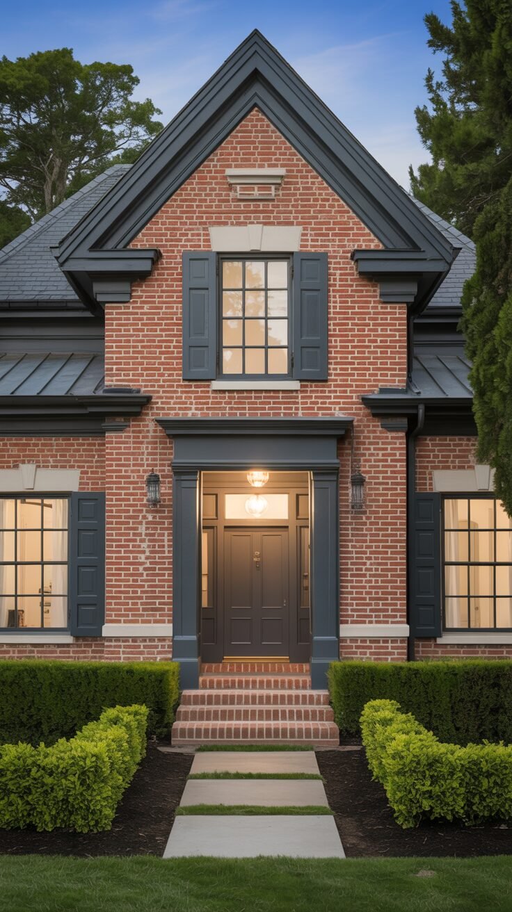 How to Choose the Right Exterior Color Scheme for a Red Brick House ...