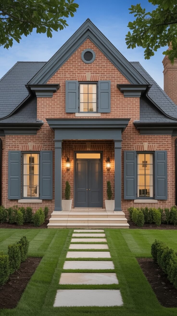 How to Choose the Right Exterior Color Scheme for a Red Brick House ...